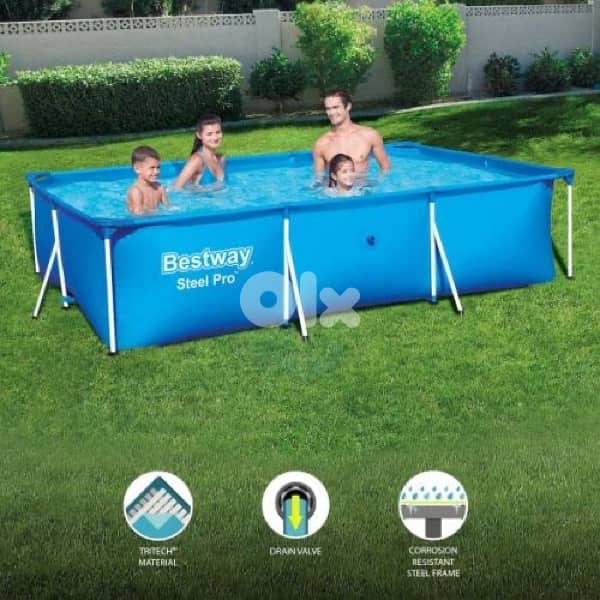 Bestway Steel Pro Rectangular Pools (300x200cm) - Water Sports & Diving ...