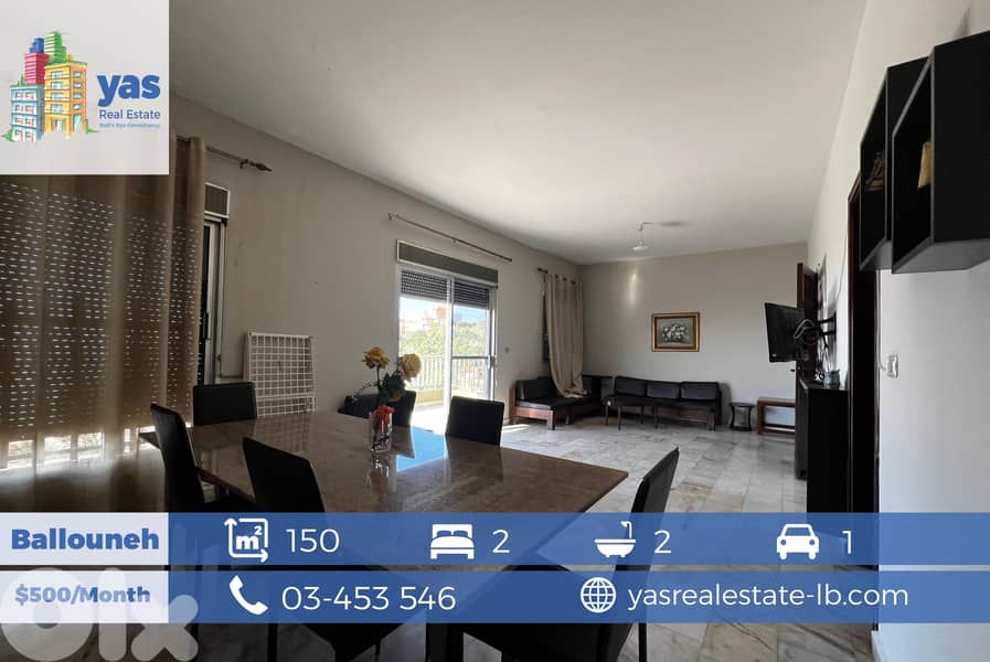 Ballouneh 150m2 | Well Maintained | Sea View |Furnished | Rent | KS ...