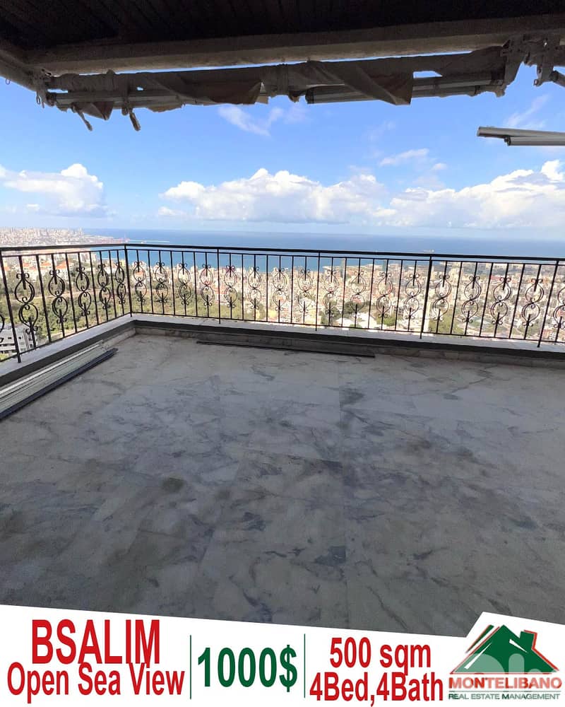 500 sqm Decorated Apartment for Rent in Bsalim with Open Sea View ...