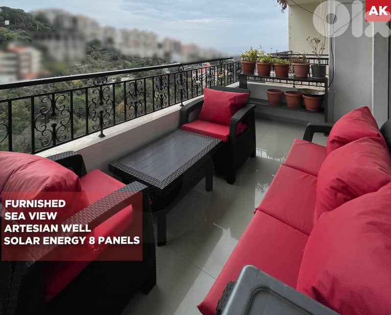 3 balconies/Sea view/Bchamoun/yahoudiye/ بشامون اليهودية -REF#AK131740 ...