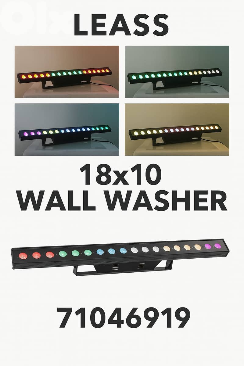 18×10W LED Wall Washer – RGB Stage & Architectural Wash Light - Musical ...